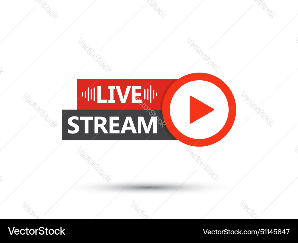 Live stream button icon in flat style webinar Vector Image