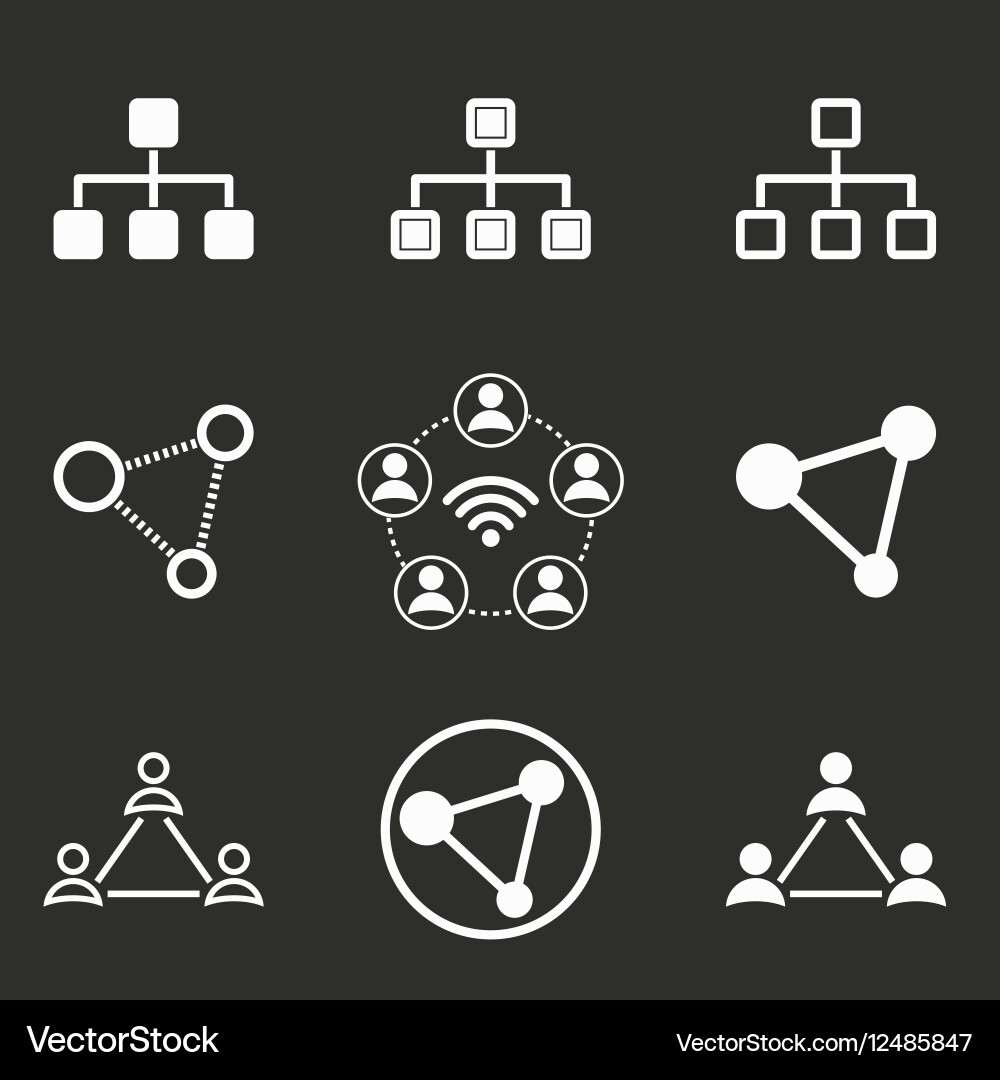 Network icon set Royalty Free Vector Image - VectorStock