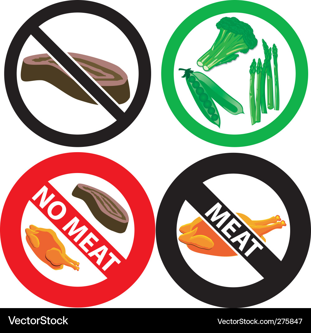 No Meat Signs Collection Royalty Free Vector Image