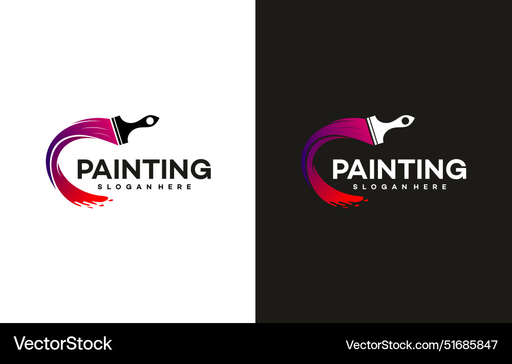 Painting logo symbol design Royalty Free Vector Image