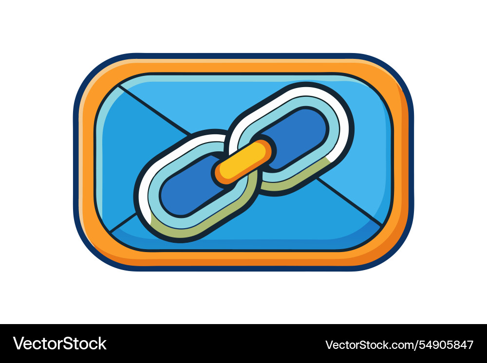 Playful and bright hyperlink chain symbolizing Vector Image