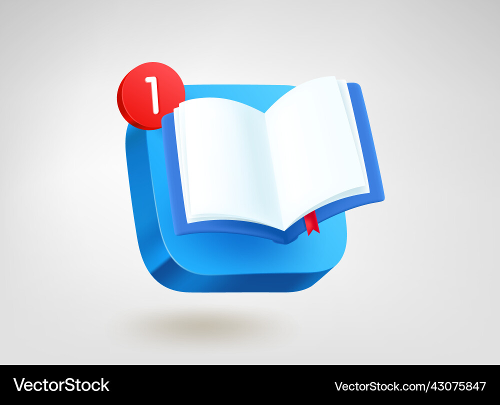 Story app 3d mobile application icon Royalty Free Vector