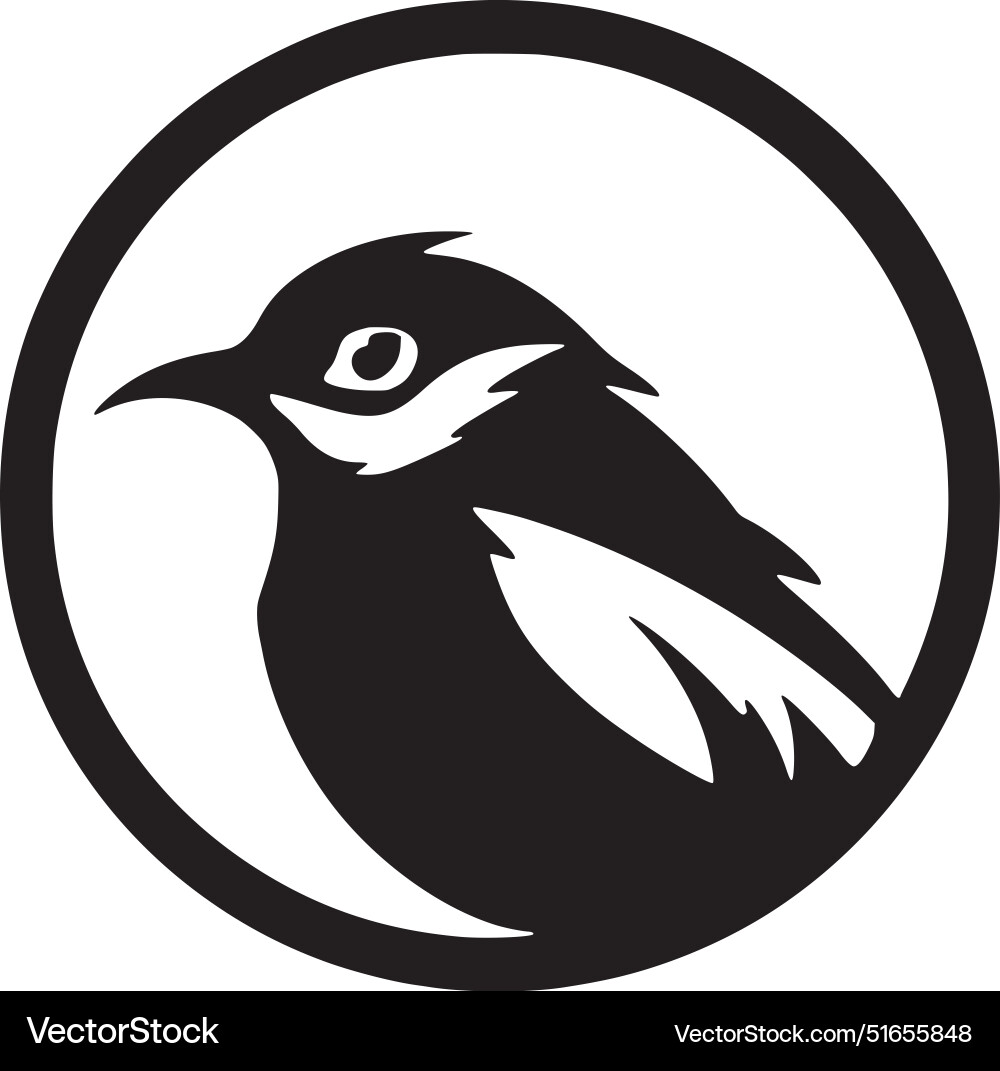 Bird - black and white Royalty Free Vector Image