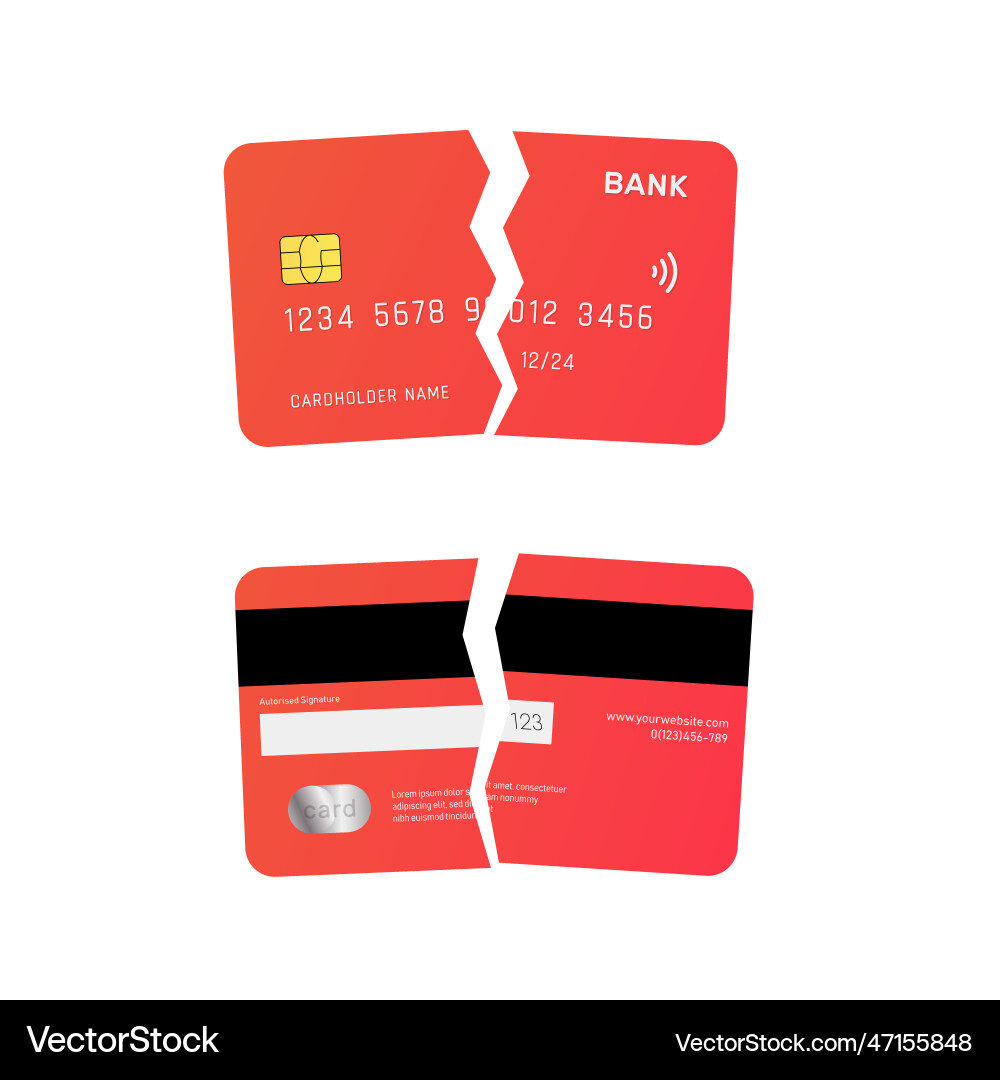 Broken credit card payment error failed bank Vector Image