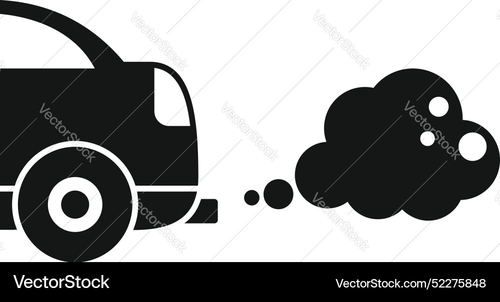 Car emitting smoke pollution icon showing Vector Image