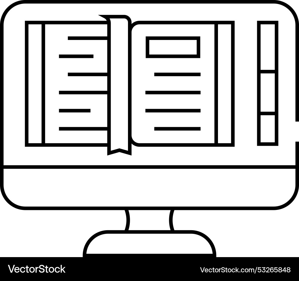 Ebook publishing line icon Royalty Free Vector Image