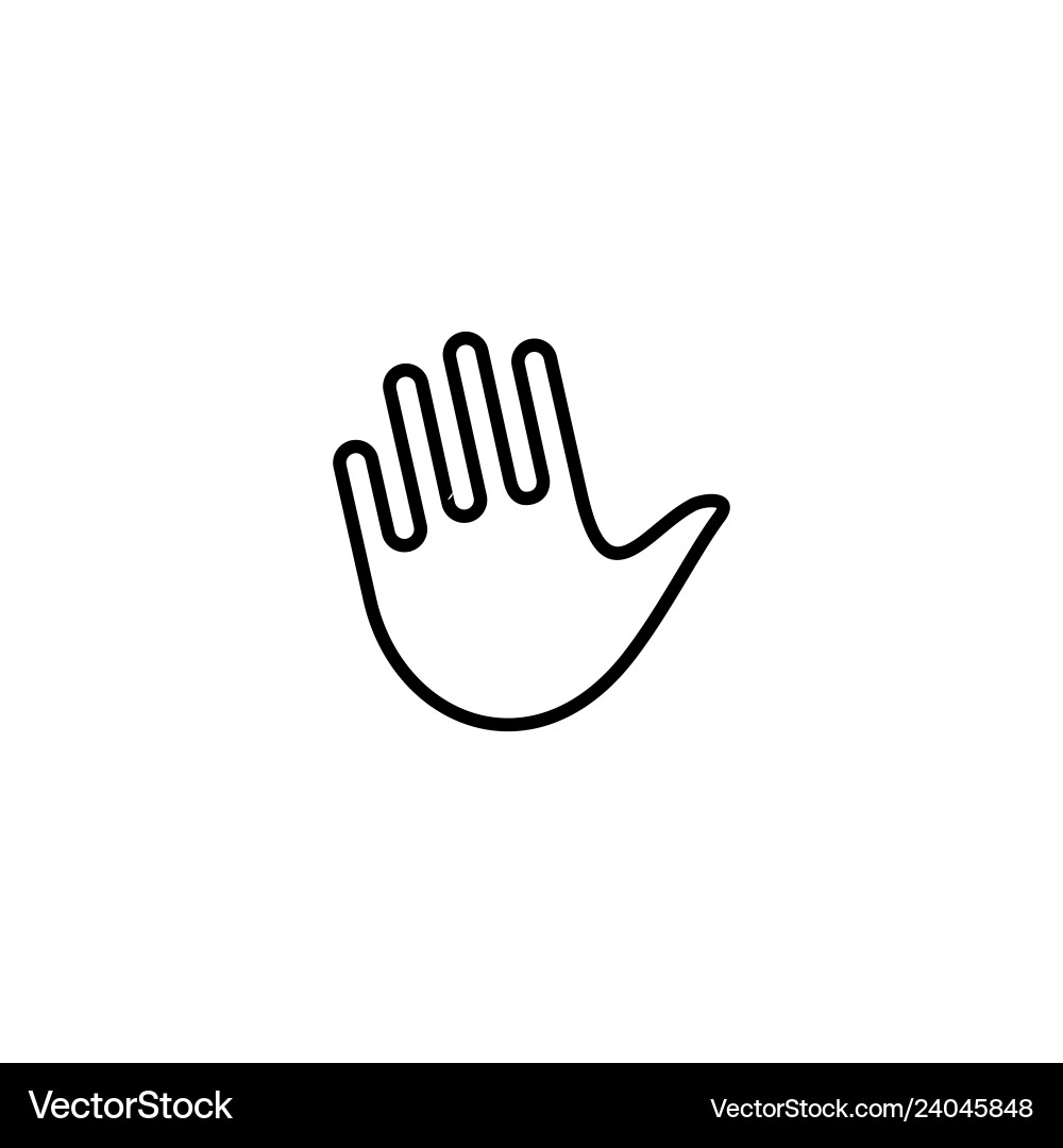 High 5 five hand gesture icon logo line outline Vector Image
