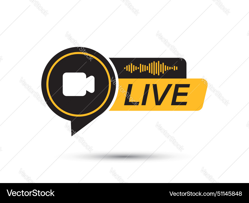 Live stream button icon in flat style webinar Vector Image