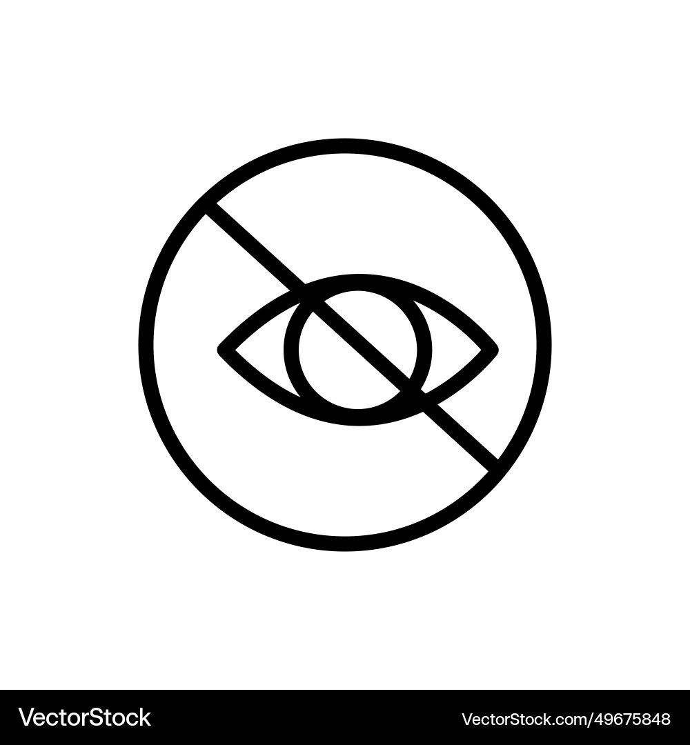No see line icon logo Royalty Free Vector Image