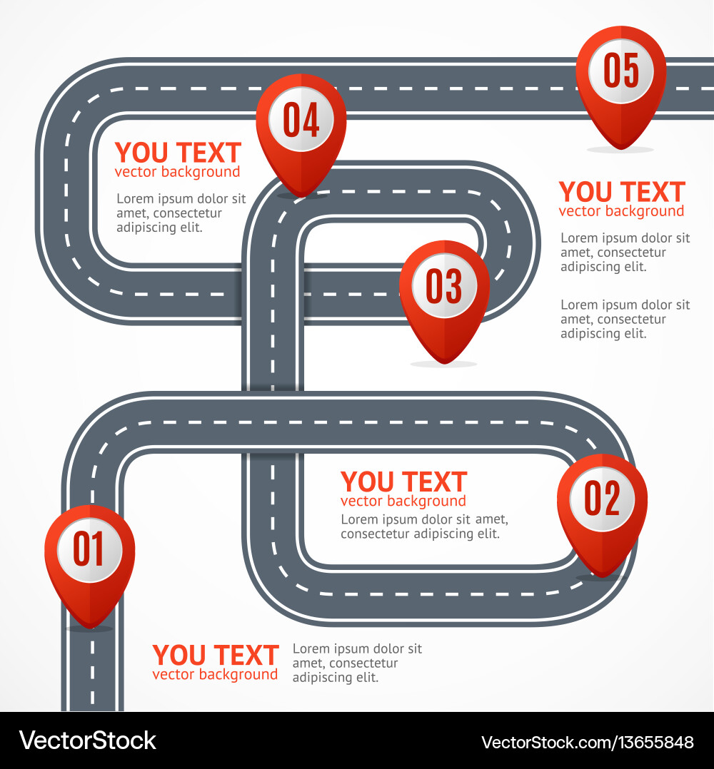 Road Location Infographic Royalty Free Vector Image