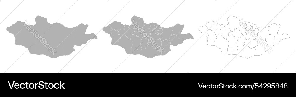 Set of mongolia maps with main map and regional Vector Image