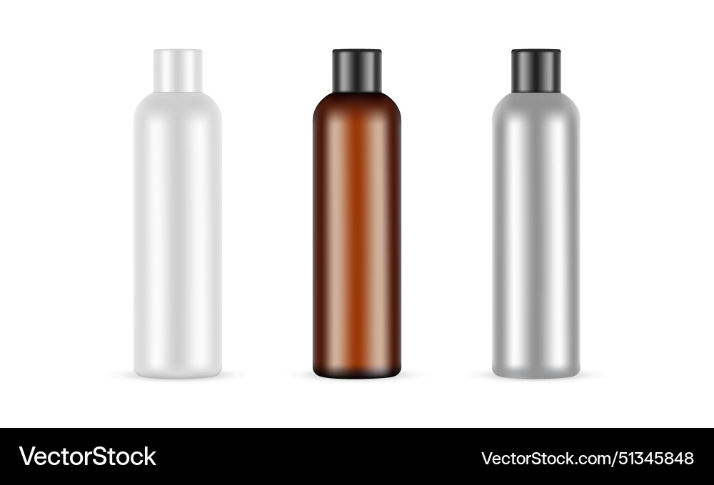 Set of tall cosmetic bottles Royalty Free Vector Image