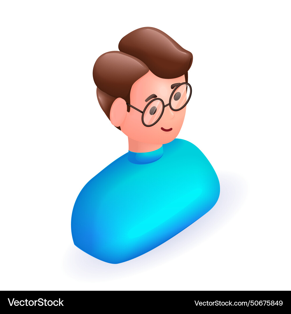 3d isometric people character Royalty Free Vector Image