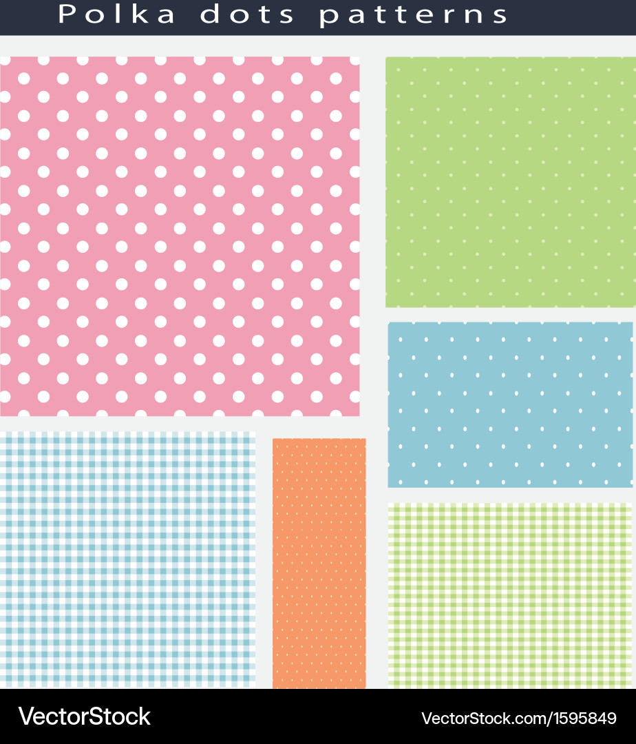 Beautiful polka dots patterns Royalty Free Vector Image