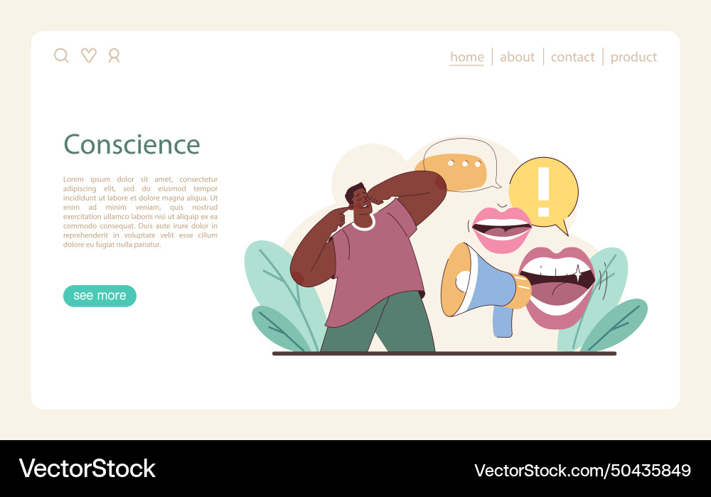 Conscience concept individual facing a call Vector Image