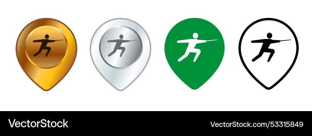 Fencing area map location pinpoint destination Vector Image