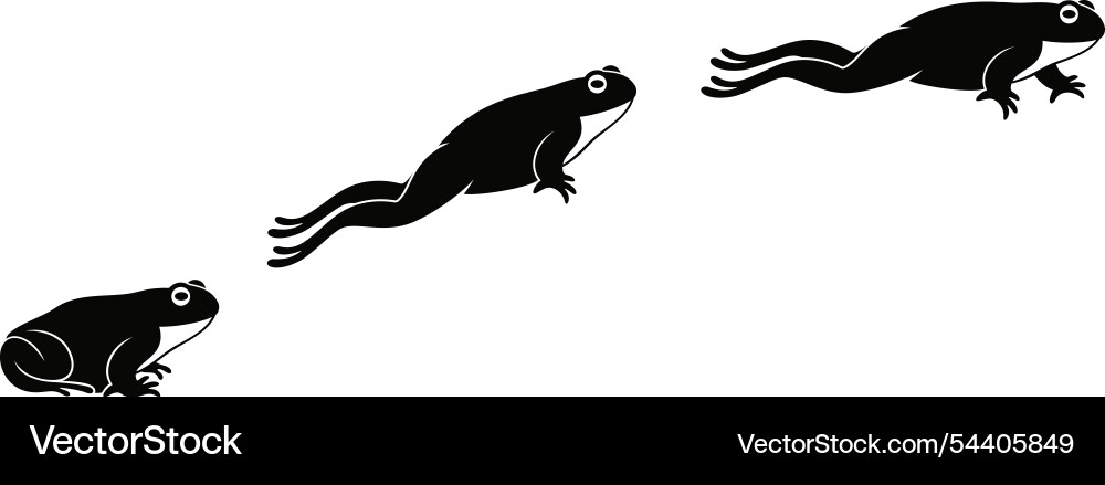 Frog jumping isolated on white backg Royalty Free Vector
