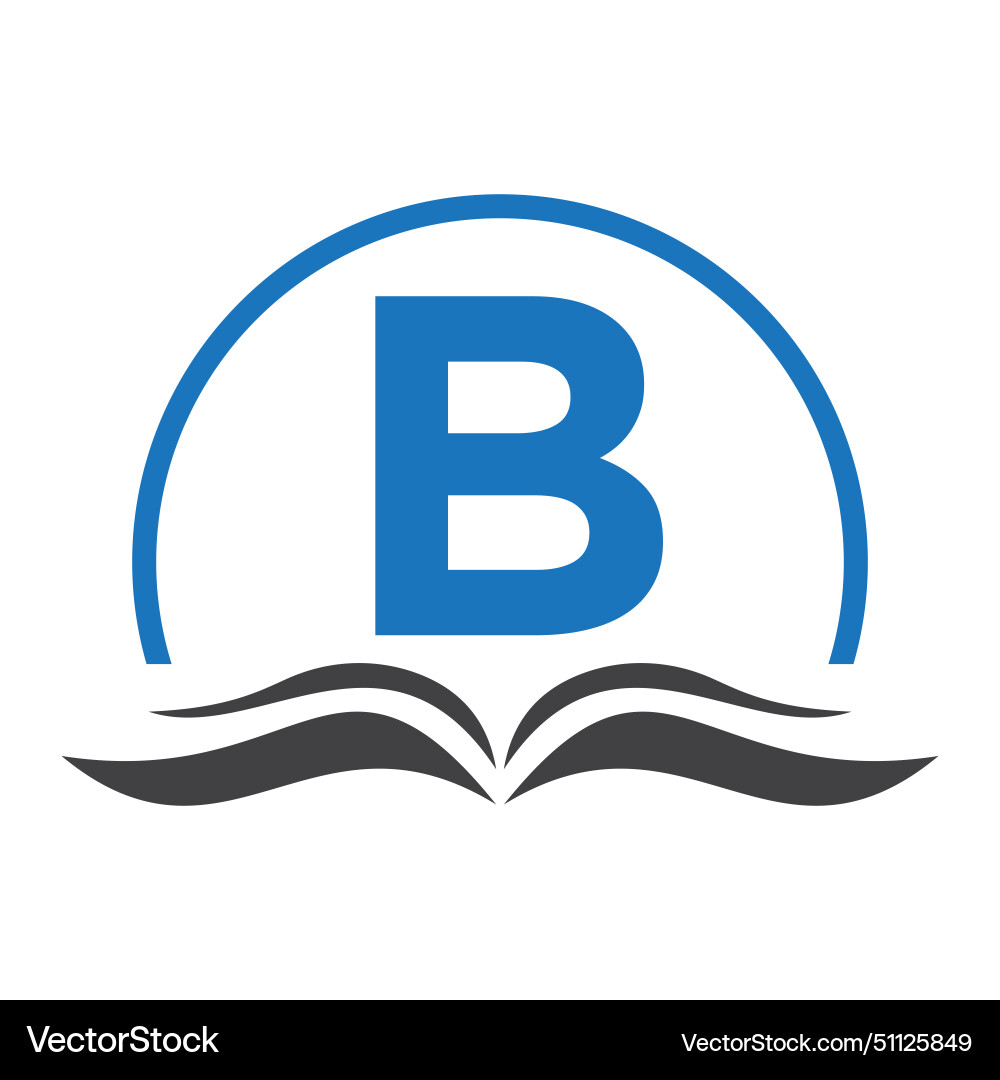 Letter b education logo book concept training Vector Image