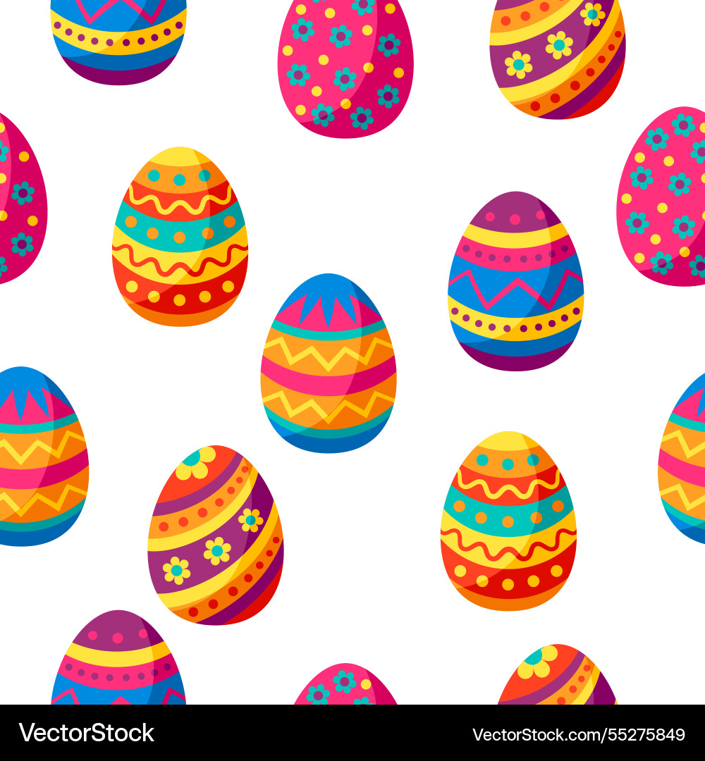 Pattern with cute easter eggs Royalty Free Vector Image