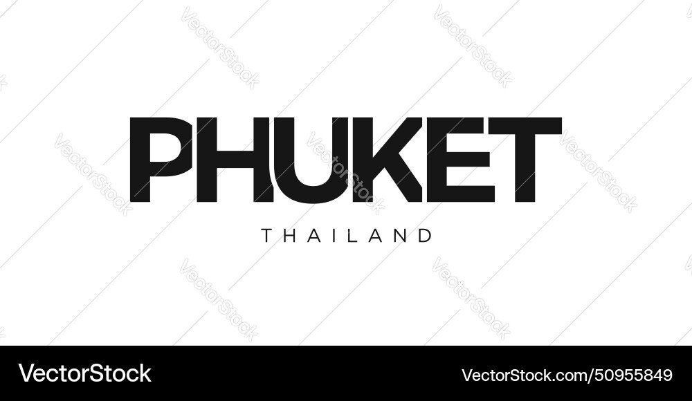 Phuket in the thailand emblem the design features Vector Image