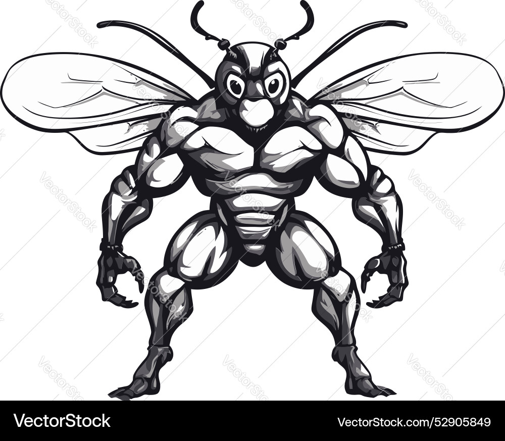 Stingers emblematic majesty monochromatic design Vector Image