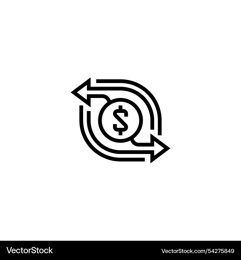 Transaction line icon linear style sign Royalty Free Vector