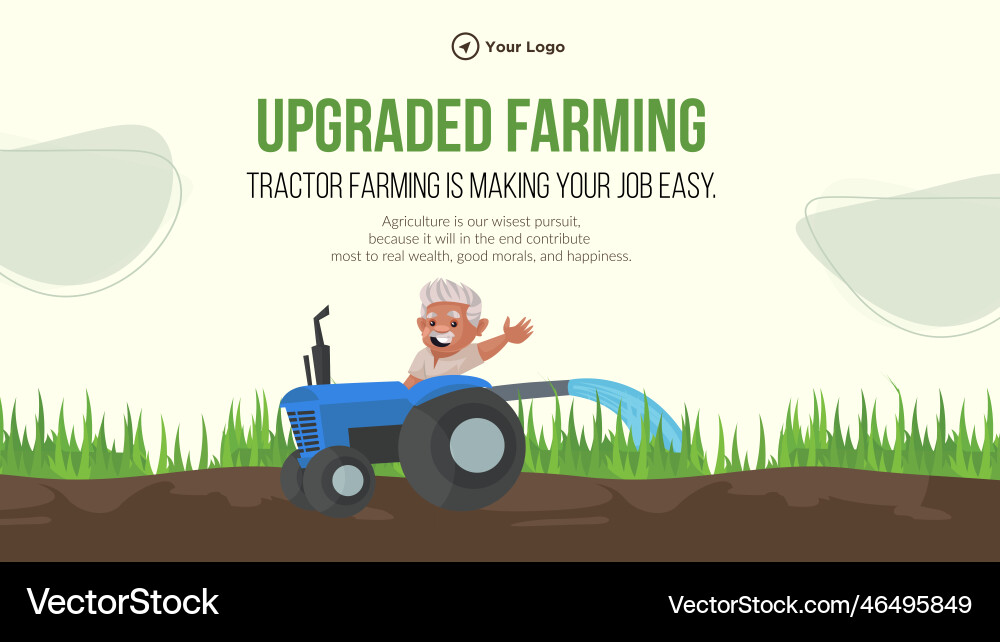 Upgraded farming landscape banner design Vector Image