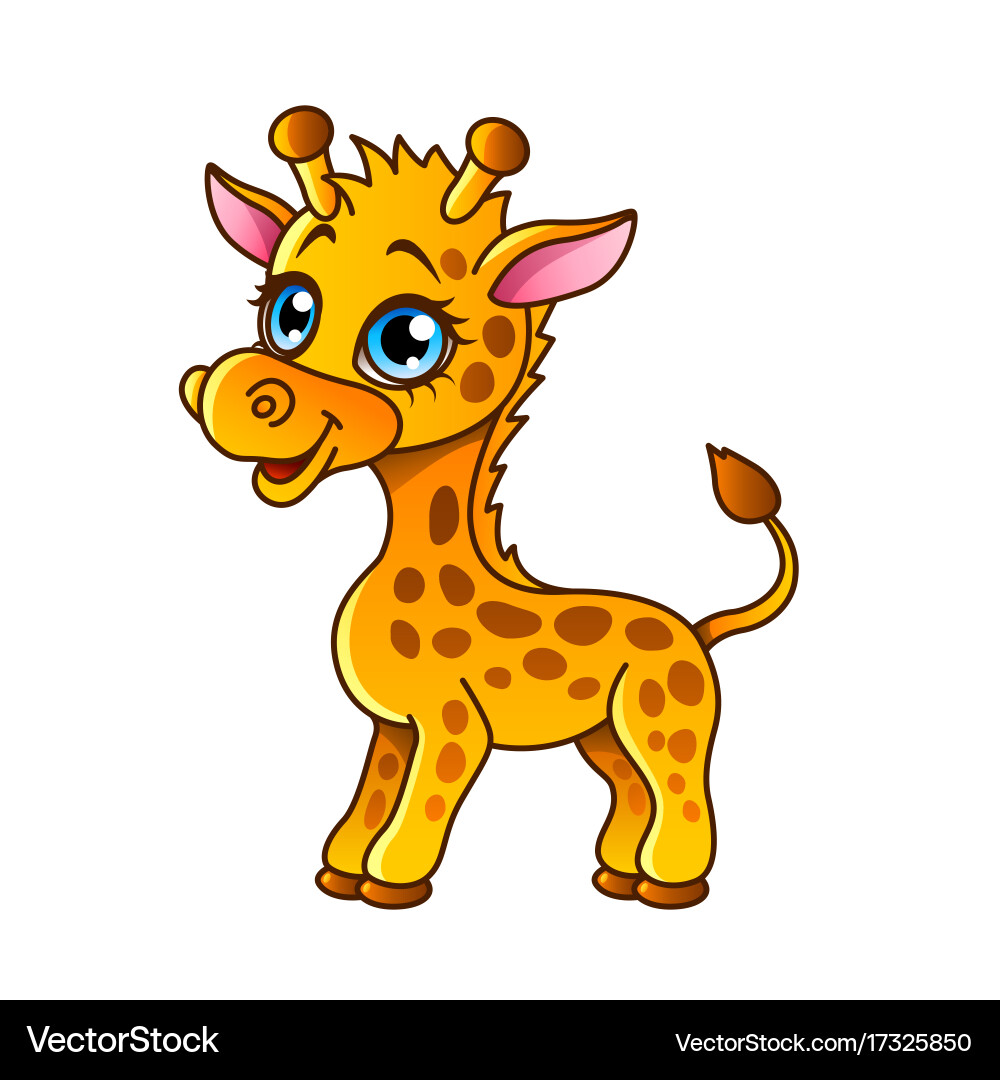 Cartoon giraffe isolated Royalty Free Vector Image