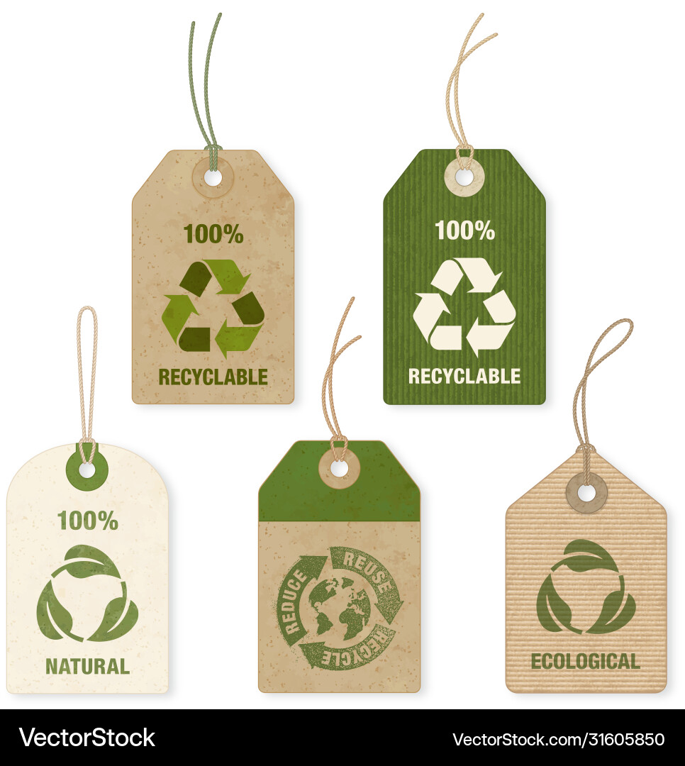 Eco price tags Royalty Free Vector Image - VectorStock