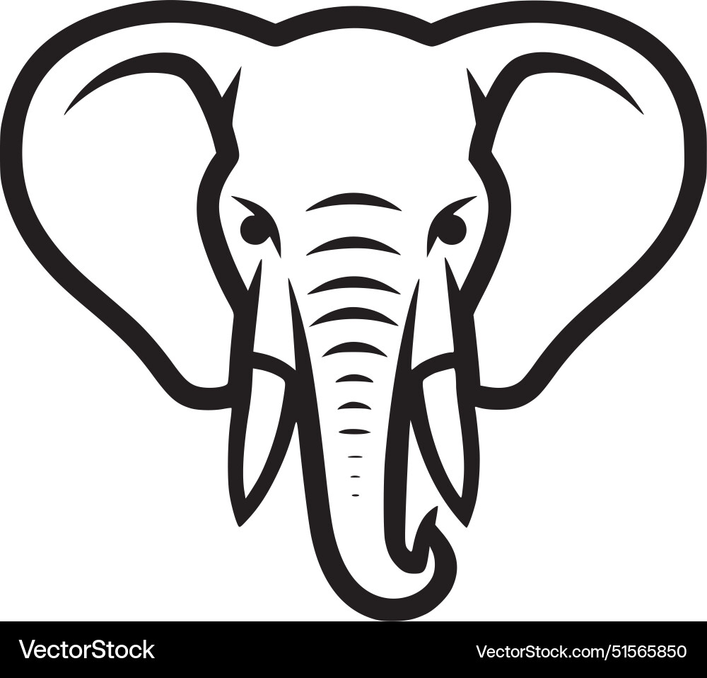 Elephant - black and white isolated icon Vector Image