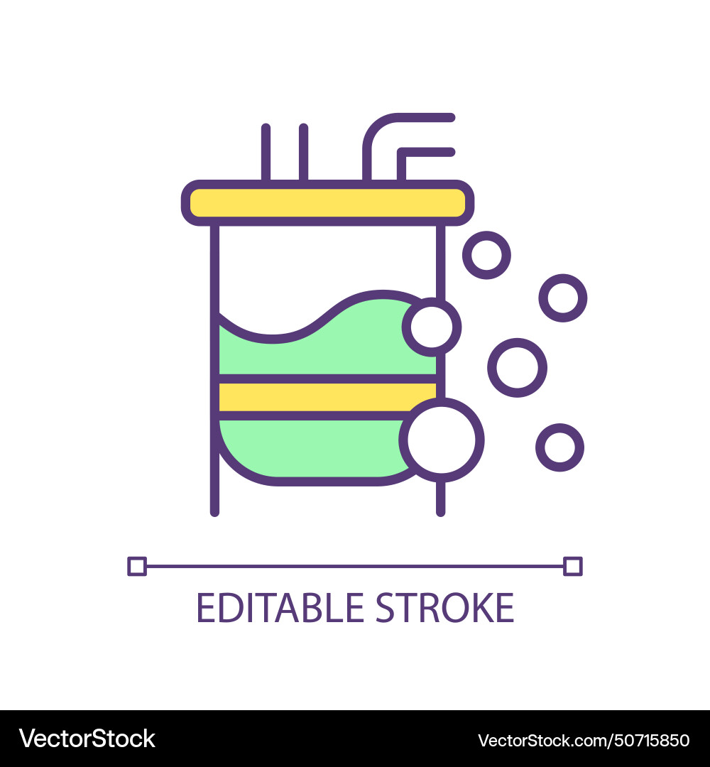 Fermentation liquid tank rgb color icon Royalty Free Vector