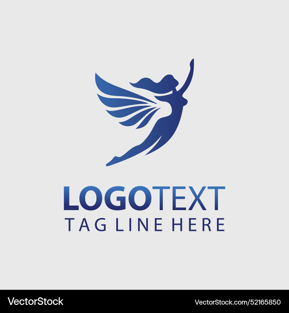 Flying women logo Royalty Free Vector Image - VectorStock