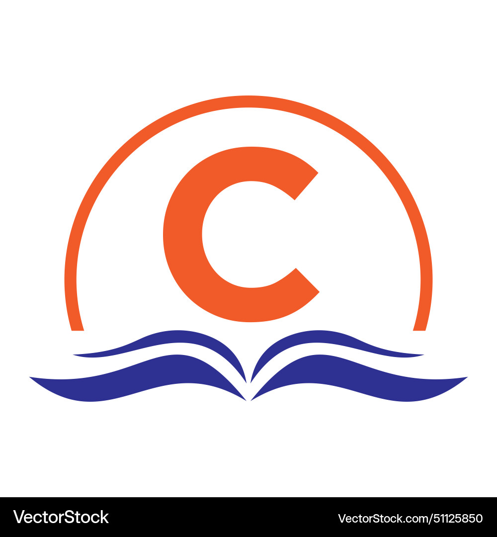 Letter c education logo book concept training Vector Image
