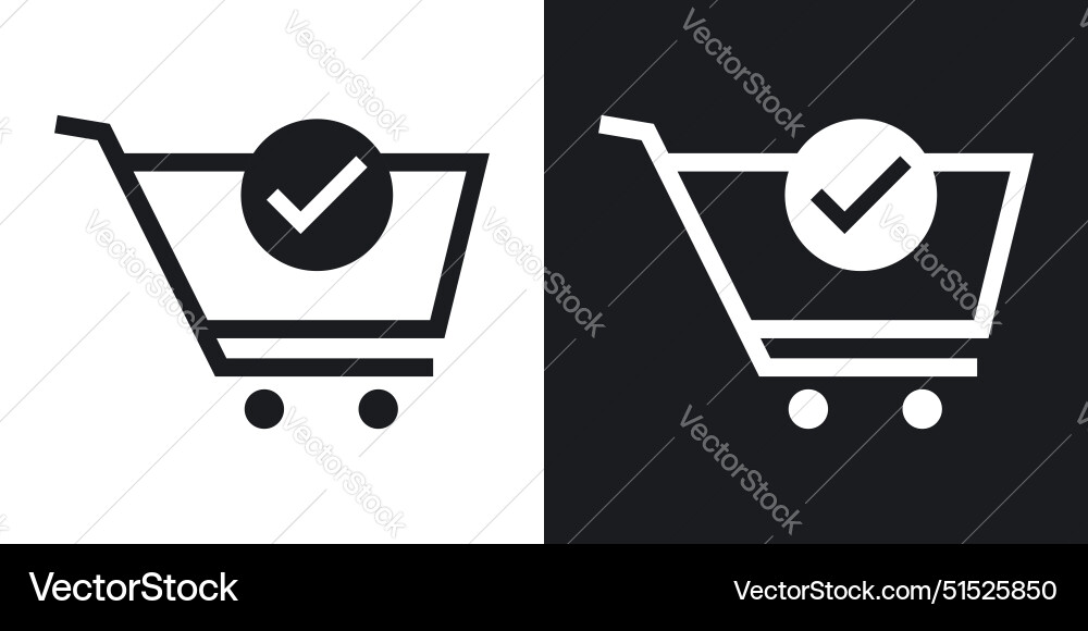 Shopping cart check icon Royalty Free Vector Image