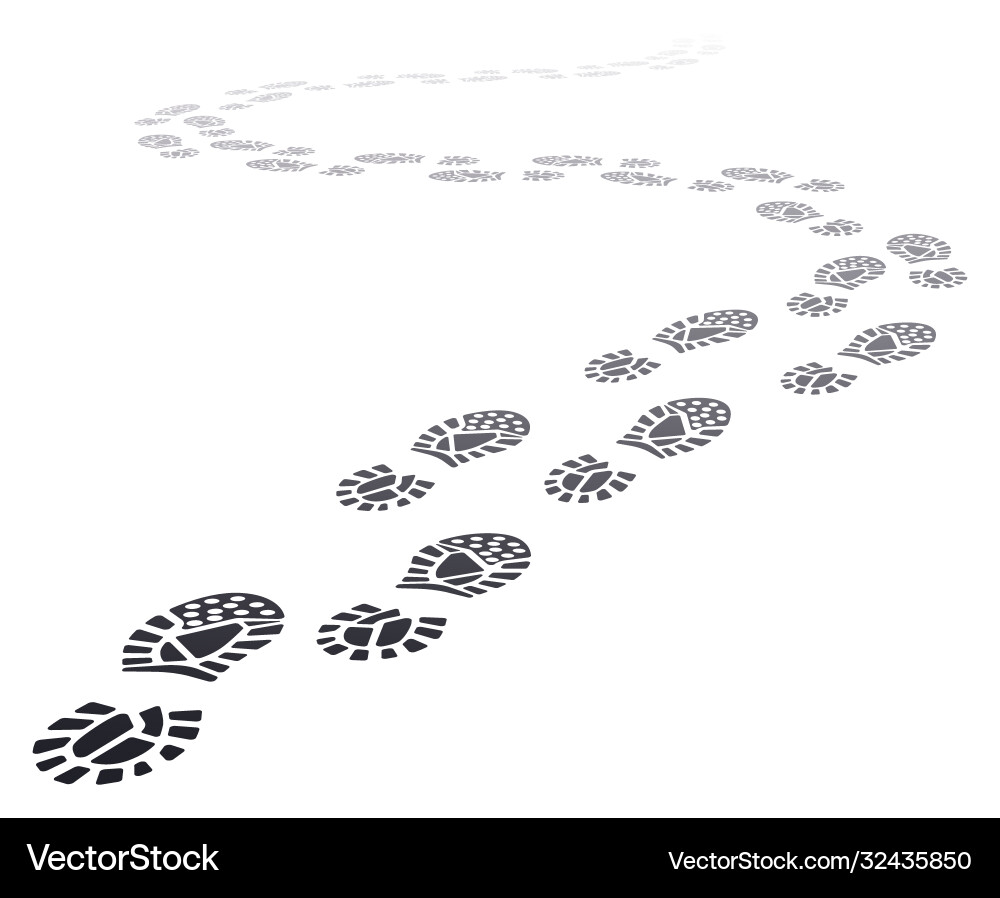 Walking far footprints outgoing footsteps Vector Image