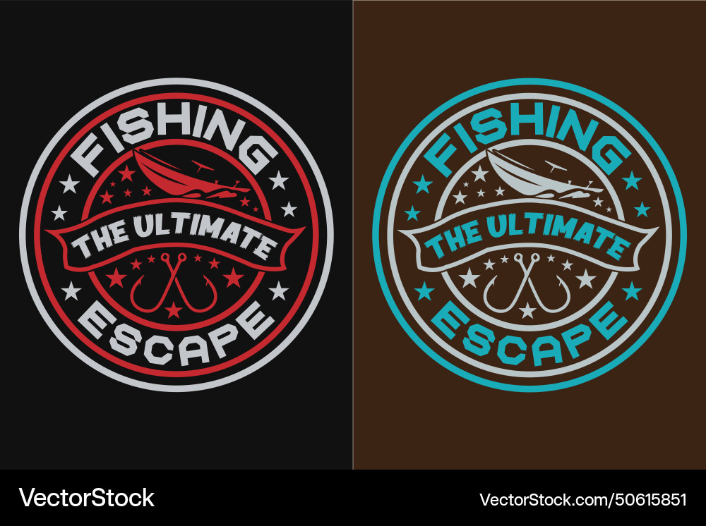 Fishing the ultimate escape Royalty Free Vector Image