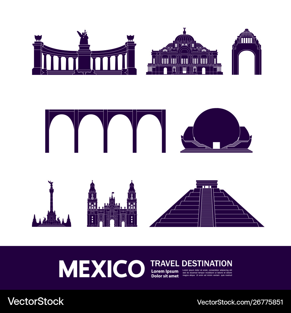 Mexico travel destination Royalty Free Vector Image