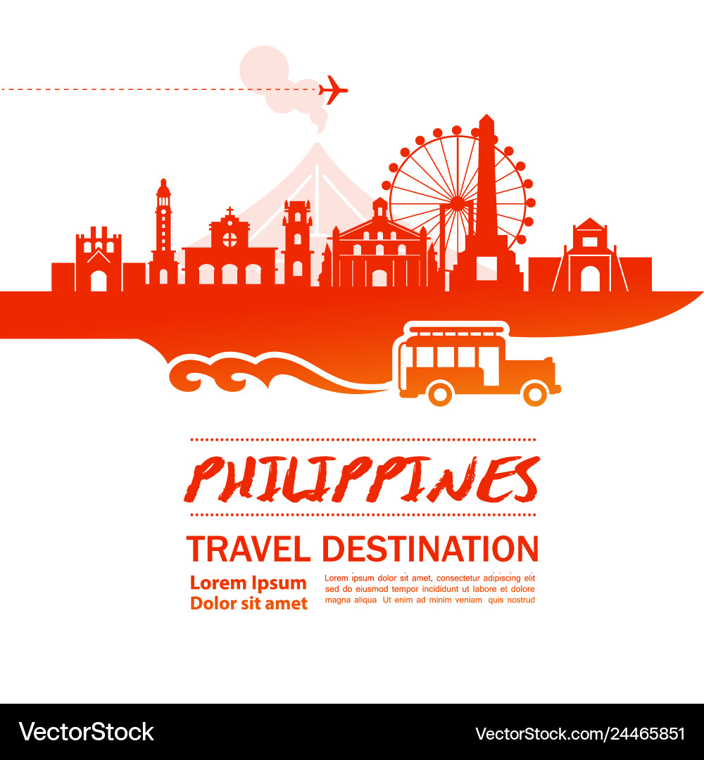 Philippines travel destination Royalty Free Vector Image