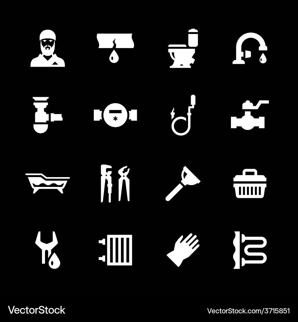 Plumbing Icon Set Royalty Free Vector Image - VectorStock