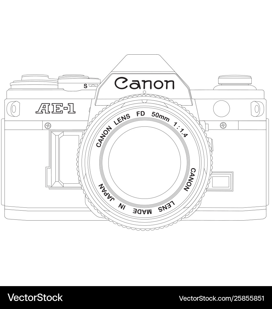 Vintage Canon Camera Drawing