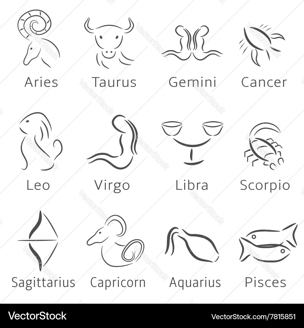 Zodiac Signs Collection Royalty Free Vector Image