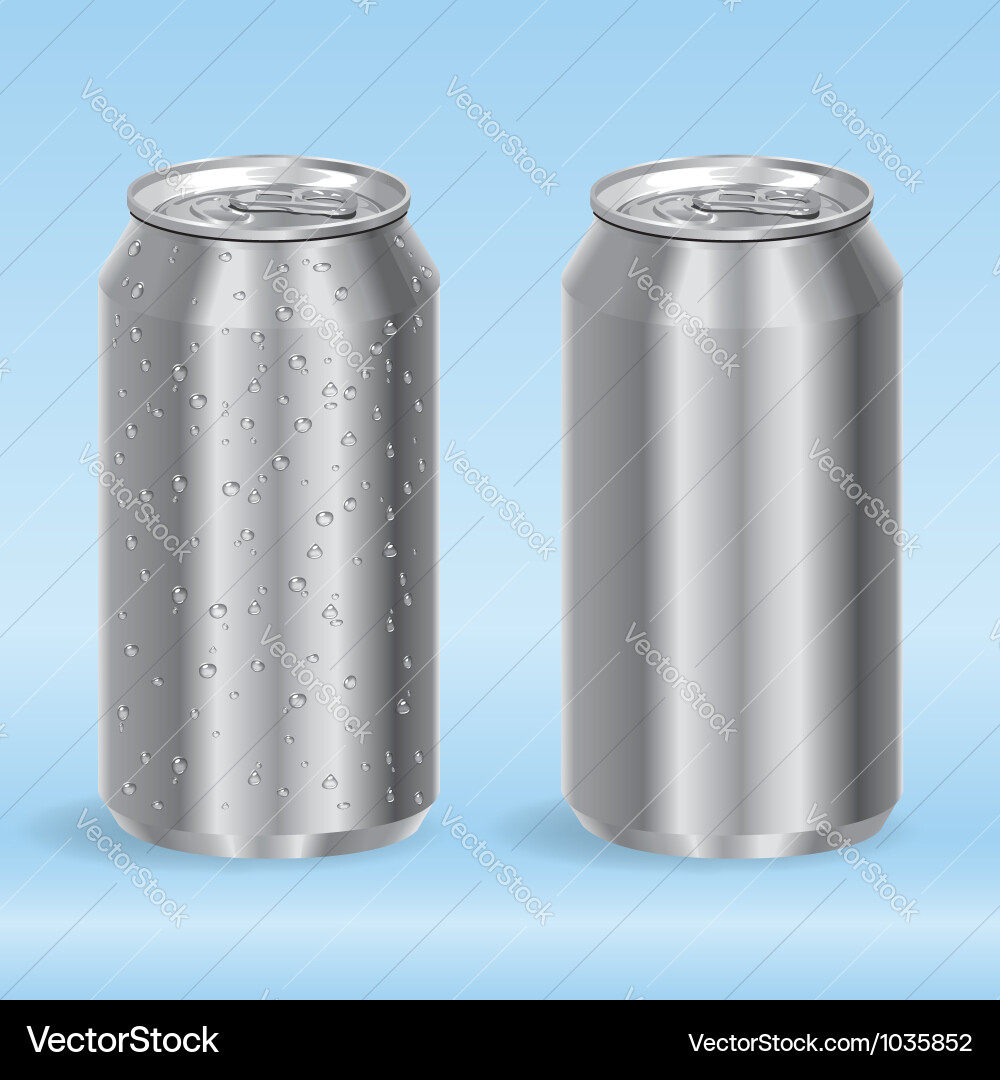 Aluminum drink cans Royalty Free Vector Image - VectorStock