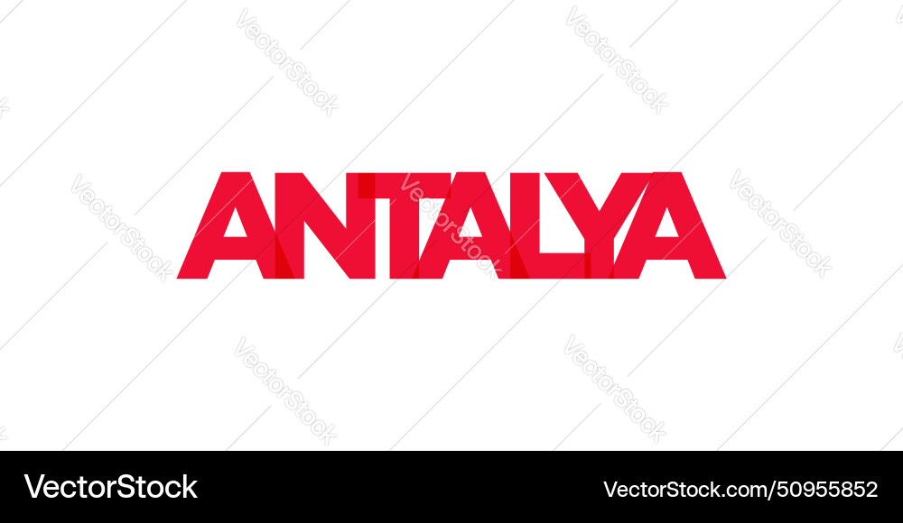 Antalya in the turkey emblem design features Vector Image