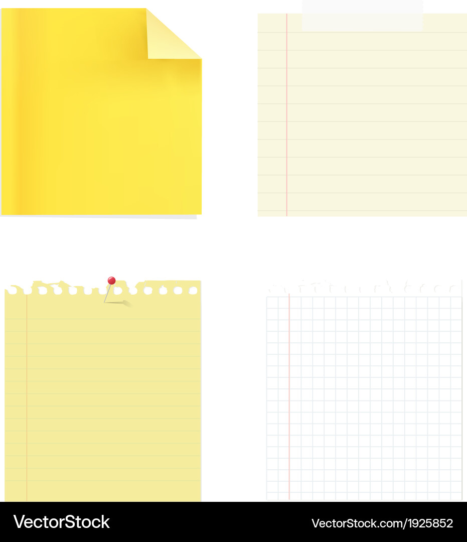 Collection of note papers Royalty Free Vector Image