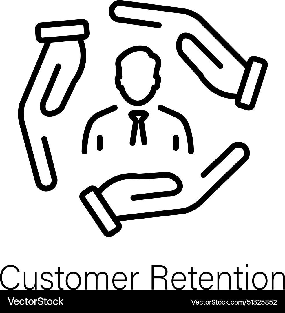 Customer retention Royalty Free Vector Image - VectorStock