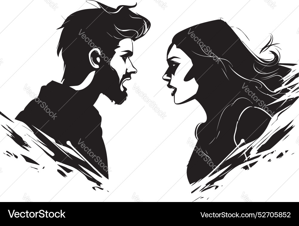 Discord drama dynamic anger emblem for man Vector Image