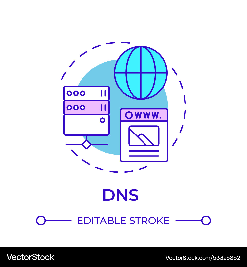 Dns multi color concept icon Royalty Free Vector Image