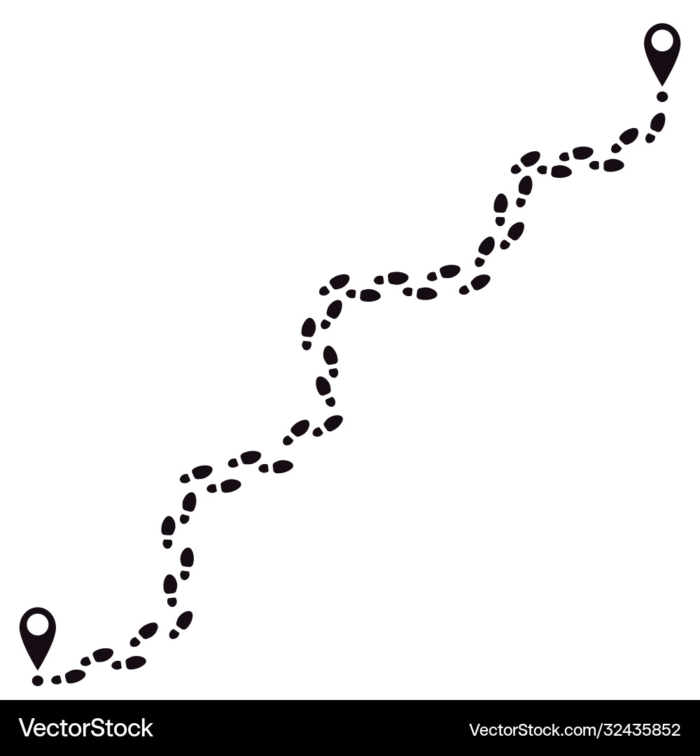 Human footprints track footsteps route walking Vector Image