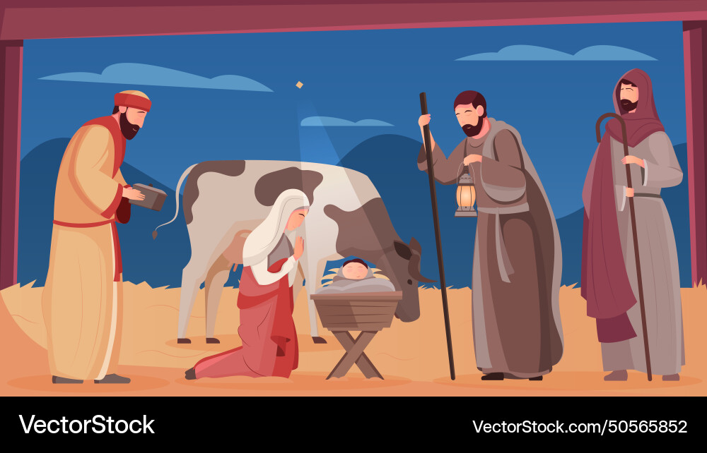Jesus birth Royalty Free Vector Image - VectorStock