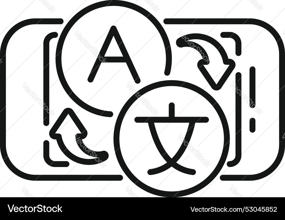 Online language translator converting english to Vector Image